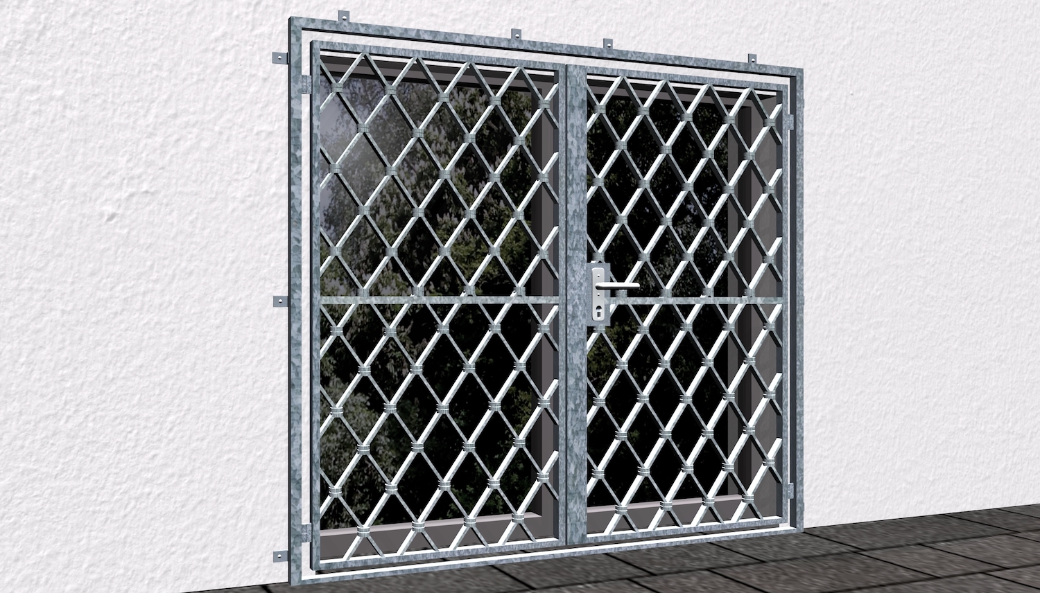 Acheter Porte grillagée en acier galvanisé à 2 battants sur mesure ...
