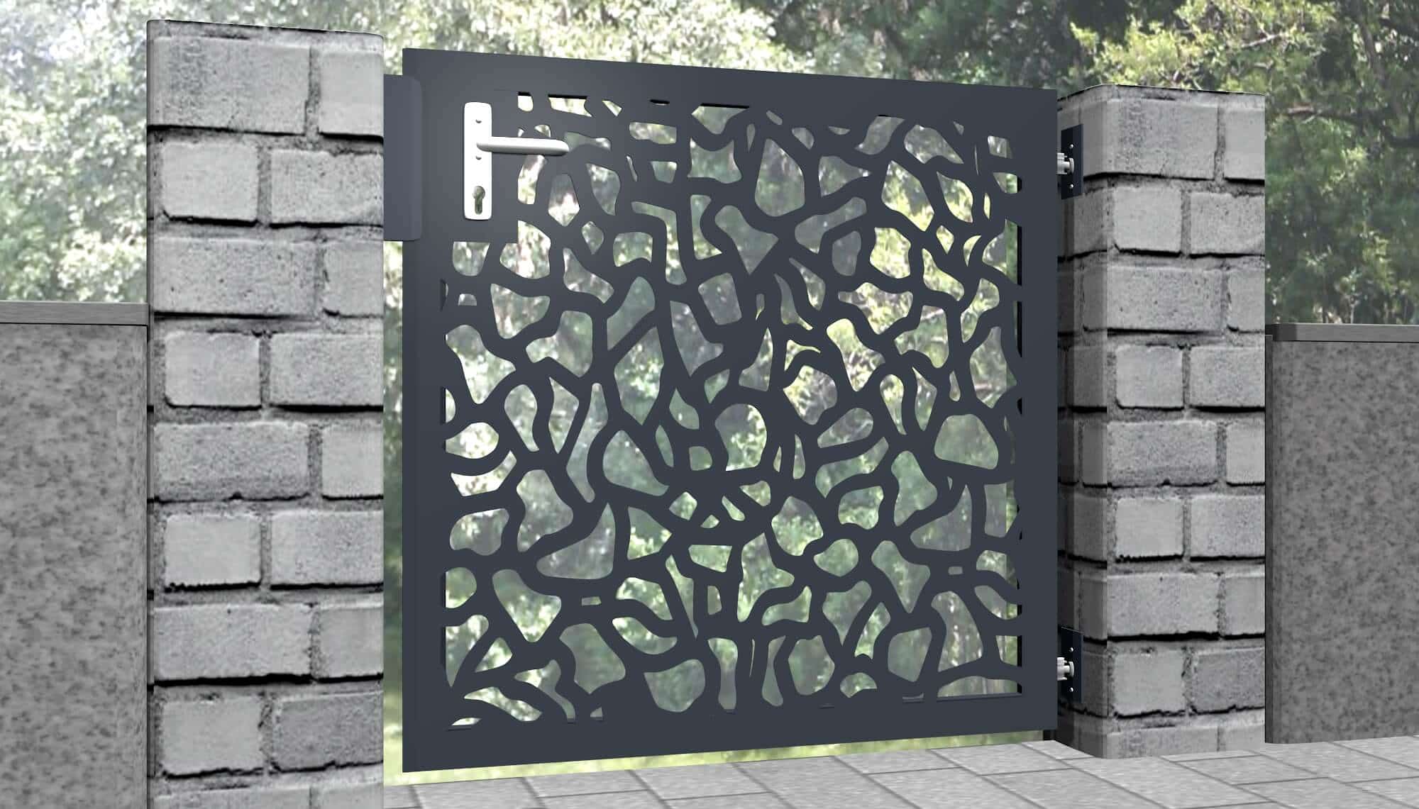 Portillon de jardin design découpé au laser en acier inoxydable dans la ...
