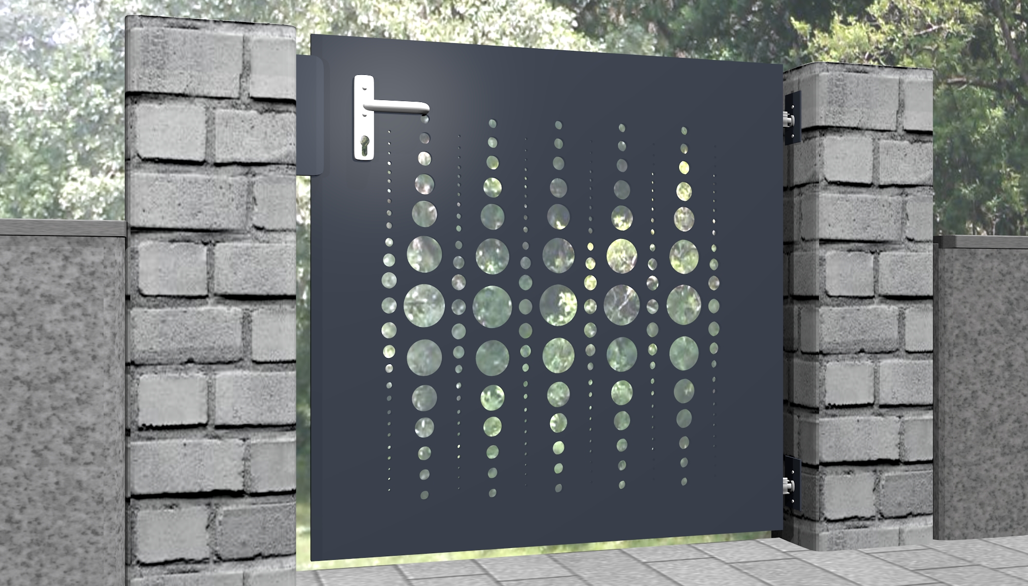 Portillon de jardin design découpé au laser en acier inoxydable dans la ...