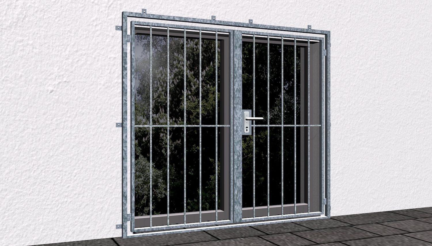 Acheter Porte grillagée en acier galvanisé à 2 battants personnalisée ...